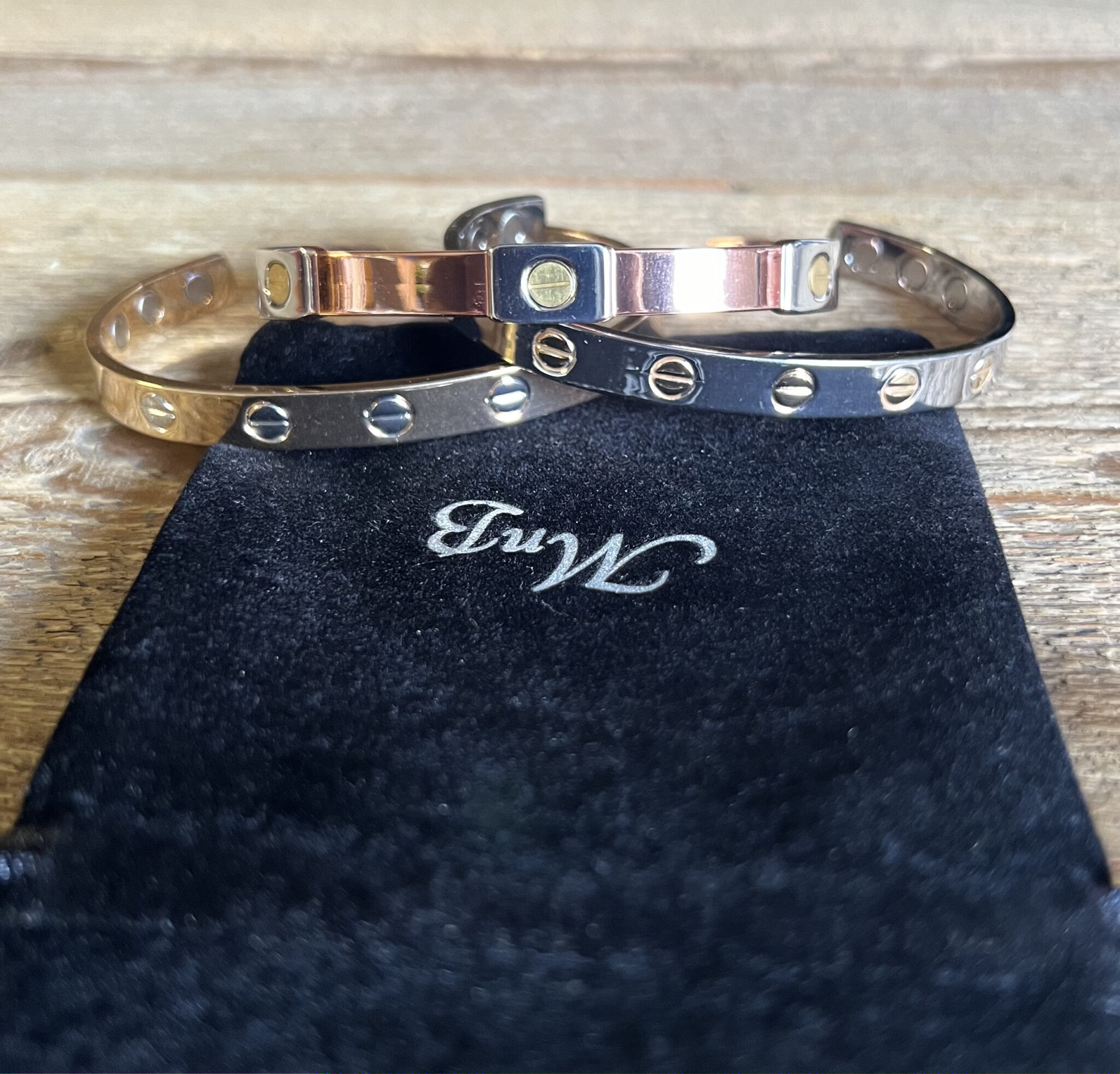 Gold Cartier Style Magnetic Love Bracelet - MnB Magnetic Jewellery